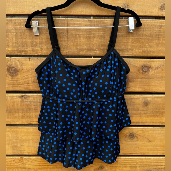 Swimsuits For All | Swim | Nwt Swimsuits For All Blue Polka Dot Tiered ...